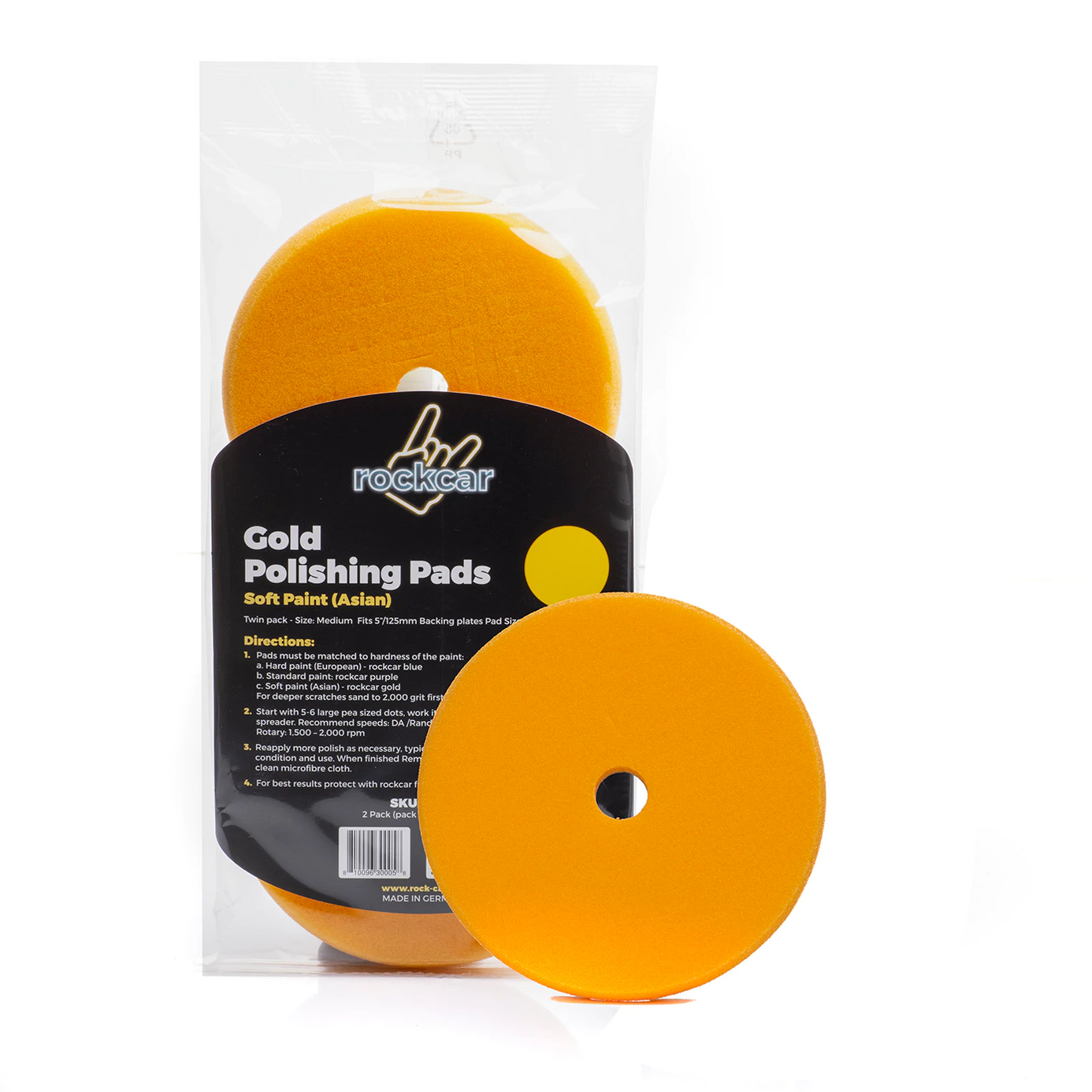 2x Autostolz/Rockcar Gold Polishing Pads for Soft Paint (Asian 1 step ...